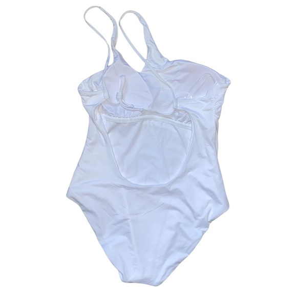 BECCA | Swim | Becca One Piece Asymmetrical Tie Back White Swimsuit Nwt ...